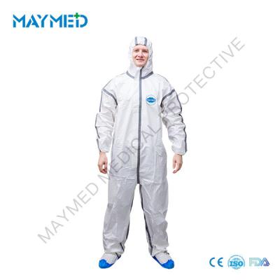 China Type 4B 5B 6B Disposable Protective Coveralls With Back Hole for sale