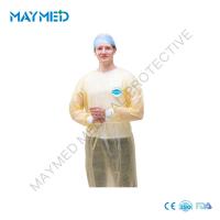 China Single Use Long Sleeve Knitted Cuff PP Nonwoven Isolation Gown for sale