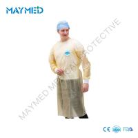 China Single Use Long Sleeve Knitted Cuff PP Nonwoven Isolation Gown for sale