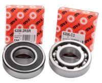 China Double Row Deep Groove Ball Bearing 6206 C3 30mm Inner Dimension Stamping Steel Cage for sale