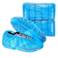 China Blue 30g Disposable Shoe Protectors Non Woven Non Slip Shoe Covers for sale