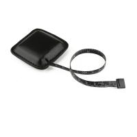 China Mini Black Genuine Leather Retractable Measuring Tape 60 Inch 150 cm Dual Sided Custom Brand for sale