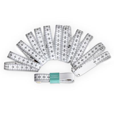 China Foldable Flexible Tape Measure 80 Inches 2 Meters White Fiberglass Tailor Measuring Tape for sale