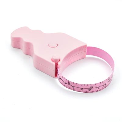 China Wintape Pink Retractable Body Measuring Tape 1.5m 60inch PVC Fiberglass for Weight Loss Fitness for sale