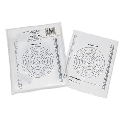 China Disposable PE Plastic Wound Measurement Ruler Transparent 10cm Bullseye Guide for sale
