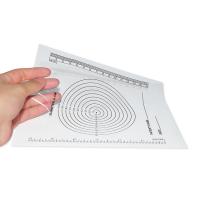 China Disposable PE Plastic Wound Measurement Ruler Transparent 10cm Bullseye Guide for sale