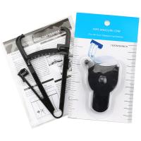 China ABS Plastic Body Fat Caliper 16.8cm Body Fat Percentage Tester with Chart for Men Women for sale