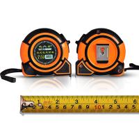 China Nylon Coated Steel Tape Measure 7.5m 25ft Orange Manual Lock Heavy Duty Carpenter Tool for sale