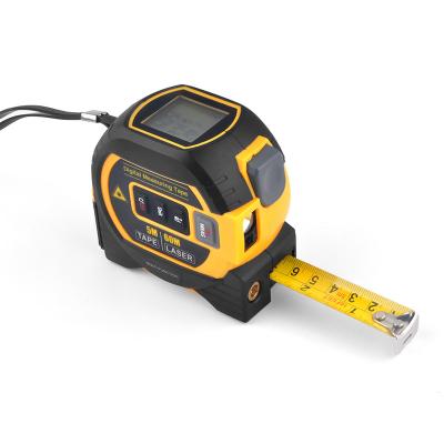 China Wintape 3 in 1 Digital Laser Tape Measure 40m with Cross Line Laser and 5m Steel Tape for sale