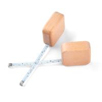 China 2m 6ft Steel Tape Measure With Square Solid Wood Casing Case for sale