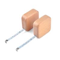 China 2m 6ft Steel Tape Measure With Square Solid Wood Casing Case for sale
