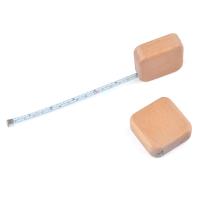 China 2m 6ft Steel Tape Measure With Square Solid Wood Casing Case for sale