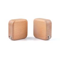 China 2m 6ft Steel Tape Measure With Square Solid Wood Casing Case for sale