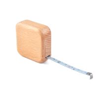 China 2m 6ft Steel Tape Measure With Square Solid Wood Casing Case for sale