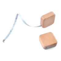 China 2m 6ft Steel Tape Measure With Square Solid Wood Casing Case for sale