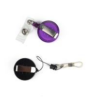 China Retractable Badge Reel with 80cm Nylon Cord for Employee ID Cards and Key Holder for sale