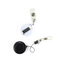 China Retractable Badge Reel with 80cm Nylon Cord for Employee ID Cards and Key Holder for sale