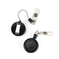 China Retractable Badge Reel with 80cm Nylon Cord for Employee ID Cards and Key Holder for sale