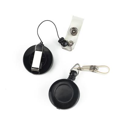 China Retractable Badge Reel with 80cm Nylon Cord for Employee ID Cards and Key Holder for sale