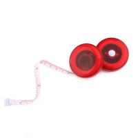 China 1.5m Semi Transparent Personalised Sewing Tape Measure Circular Shape With Red Case for sale