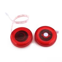 China 1.5m Semi Transparent Personalised Sewing Tape Measure Circular Shape With Red Case for sale