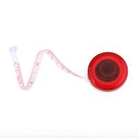 China 1.5m Semi Transparent Personalised Sewing Tape Measure Circular Shape With Red Case for sale