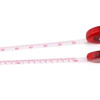 China 1.5m Semi Transparent Personalised Sewing Tape Measure Circular Shape With Red Case for sale