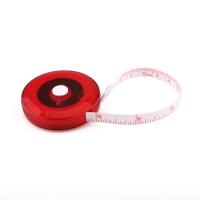China 1.5m Semi Transparent Personalised Sewing Tape Measure Circular Shape With Red Case for sale