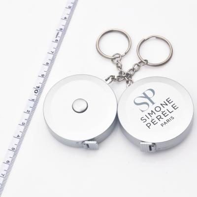 China Wintape Silver Plastic 1.8m Round Tape Measure with Lanyard Keychain for Sewing for sale