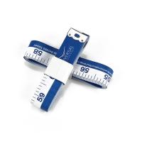 China Custom Navy Blue Tape Measure 150cm 60 Inch Dual System Inches Centimeters PVC Fiberglass for sale