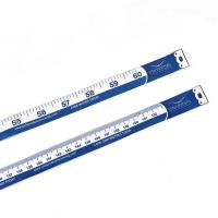 China Custom Navy Blue Tape Measure 150cm 60 Inch Dual System Inches Centimeters PVC Fiberglass for sale