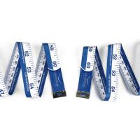 China Custom Navy Blue Tape Measure 150cm 60 Inch Dual System Inches Centimeters PVC Fiberglass for sale