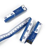 China Custom Navy Blue Tape Measure 150cm 60 Inch Dual System Inches Centimeters PVC Fiberglass for sale
