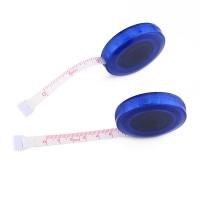 China Blue Semi Transparent Custom Logo Tape Measure Circular shape OEM ODM for sale