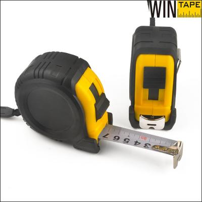 China Wintape Black 8m x 25mm Metric Only Tape Measure with Spring Lock and Gripper for sale