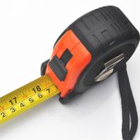 China Orange 25 Foot Measuring Tape 7.5 Meter With Shock Absorbent Solid Rubber Case for sale