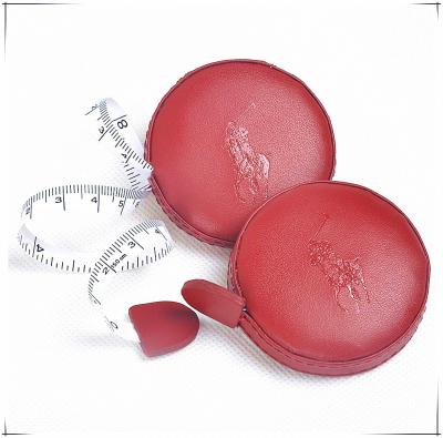 China 1.5m 60 Inches Leather Cowhide Covered Retractable Sewing Tape Measure OEM Custom for sale