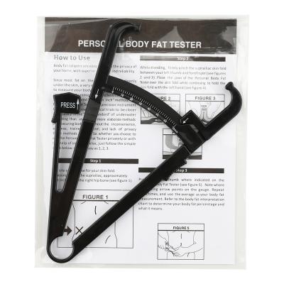 China Wintape Black Metric Body Fat Caliper 0.5mm Accuracy Skinfold Tester for Health Monitoring for sale