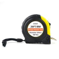 China Wintape Extra Long 8m 26ft Diameter Measuring Tape Nylon Coated Steel Pi Ruler Inch Markings for sale