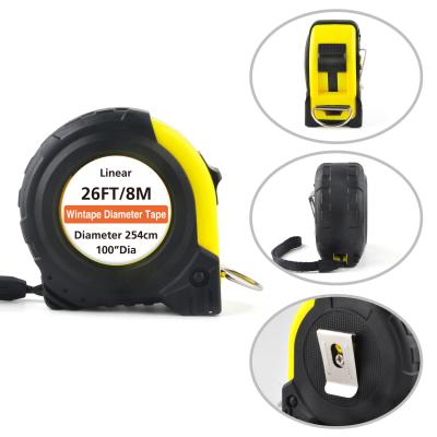China Wintape Extra Long 8m 26ft Diameter Measuring Tape Nylon Coated Steel Pi Ruler Inch Markings for sale