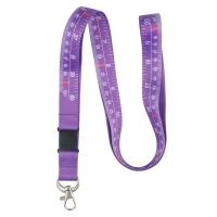 China Customized Purple Nylon Fabric Lanyard with Measuring Tape Scale 160cm x 2.5cm Promotional Tool for sale