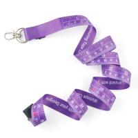 China Customized Purple Nylon Fabric Lanyard with Measuring Tape Scale 160cm x 2.5cm Promotional Tool for sale