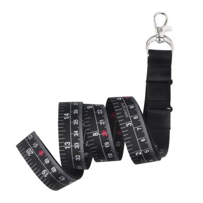 China Black Nylon Tape Measure 160cm Metric Imperial Dual Scale Measuring Tool for Professional Personal Use for sale