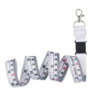 China White Textile Ribbon Sling Measuring Ruler Lanyard 160cm x 2.5cm Clear Markings for sale