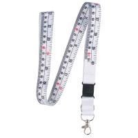 China White Textile Ribbon Sling Measuring Ruler Lanyard 160cm x 2.5cm Clear Markings for sale