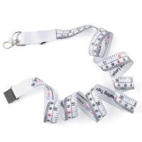 China White Textile Ribbon Sling Measuring Ruler Lanyard 160cm x 2.5cm Clear Markings for sale