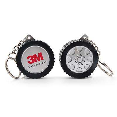 China Wintape Tyre Shape 1m 3ft Mini Steel Tape Measure with Keychain Portable Measurement Tool for Mechanics for sale