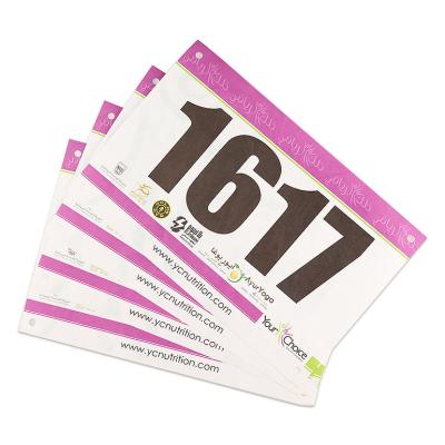 China Custom Waterproof Tearproof Tyvek Paper Marathon Running Bib Number 20x14cm for sale