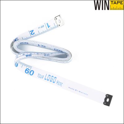 China Wintape Mini 60-Inch 1.5m White Waterproof Soft Body Measuring Tape with Blue Printing for sale