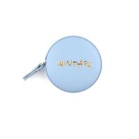 China Wintape Round Mini Leather Tape Measure 150cm 60inch Blue Hot Stamping Logo for sale